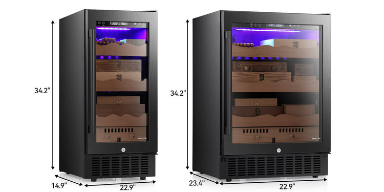 24 Inch Cigar Humidor Electric Humidor Black X51256H - Kismile