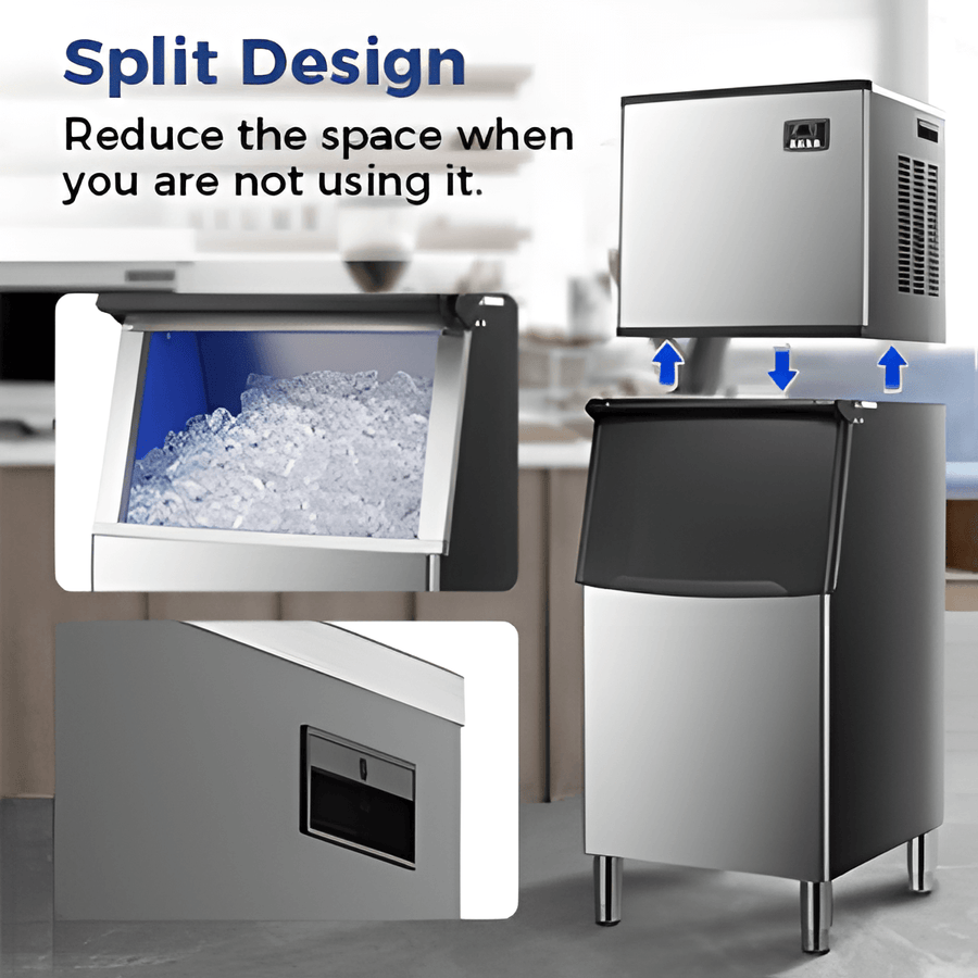 353LBS/24H Split Commercial Ice Maker with 198 LBS Storage Bin - Kismile