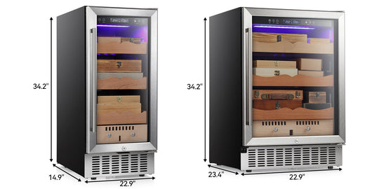 24 Inch Cigar Humidor Electric Humidor Silver Steel X51256 - Kismile