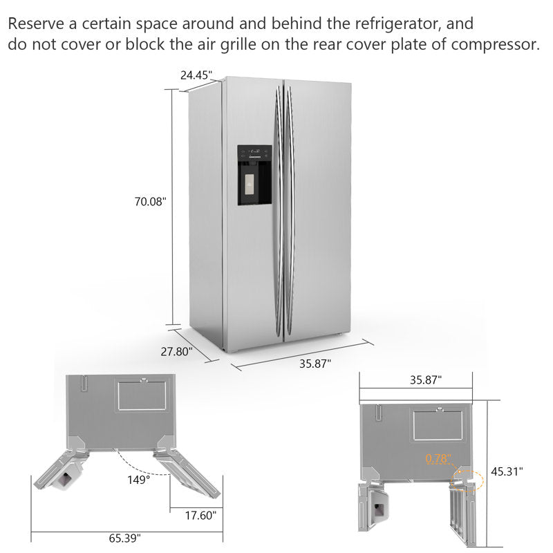 2 French Door Refrigerator, Side Freezer & Dispensor, Ice Maker ...