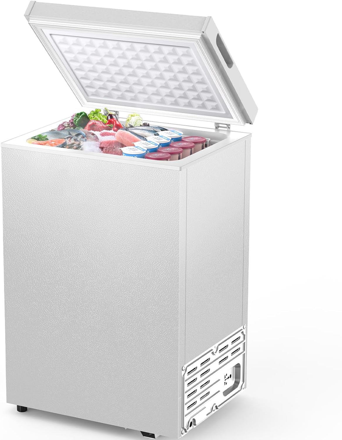 Chest Freezer with Removable Basket and Bottom Defrost Water Drain Top ...