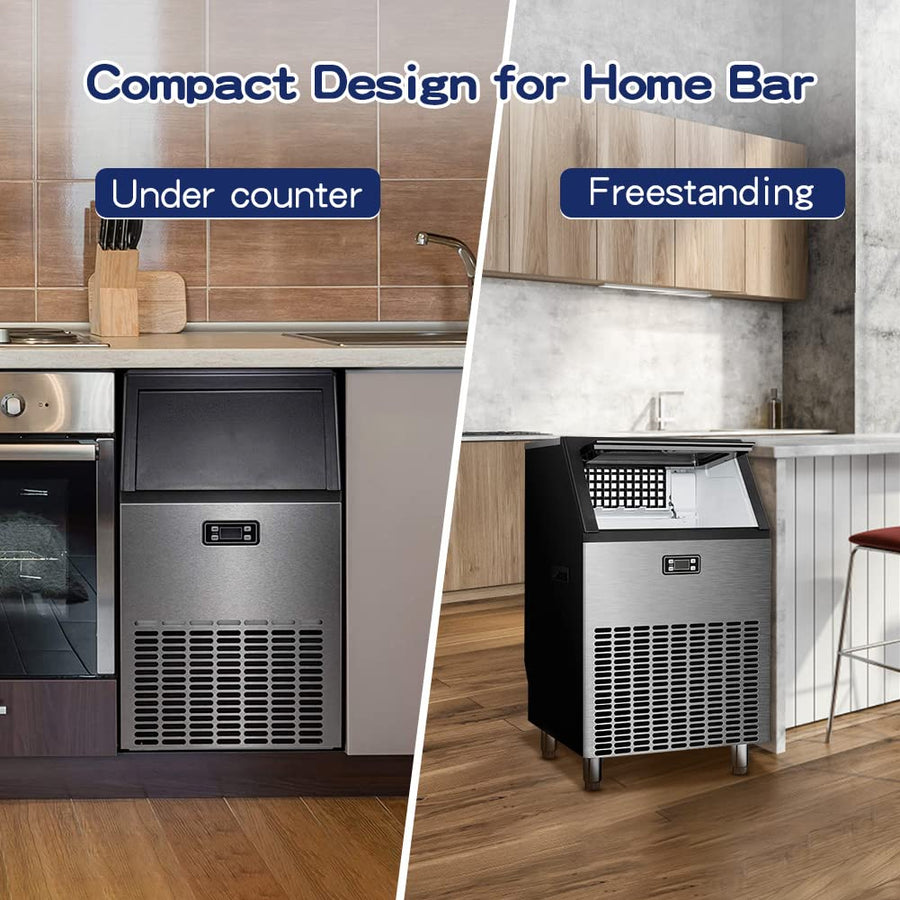 Commercial Ice Maker, Freestanding Square Ice Cube Maker 265lbs/24h ...
