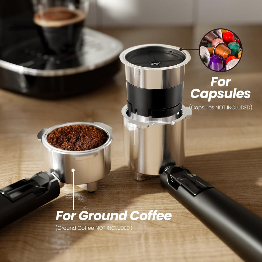 Espresso Machine 15 Bar, Semi-Automatic Espresso Maker with Bean ...