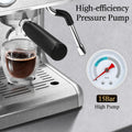 Espresso Machine 15 Bar, Semi-Automatic Espresso Maker with Bean ...