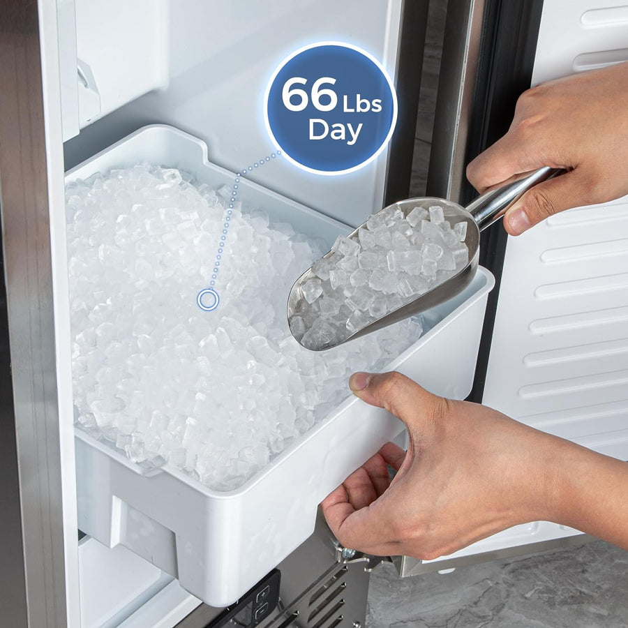 Kismile Commercial Under Counter Nugget Ice Maker Machine,66Lbs/Day ...