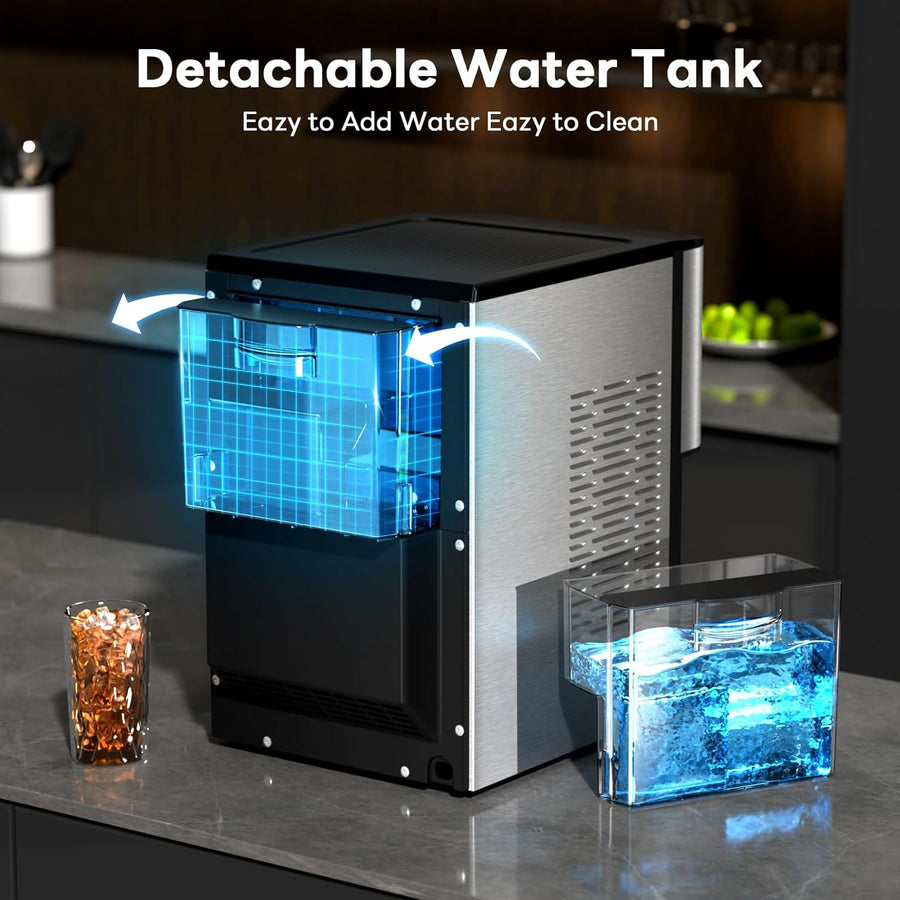 Kismile Ice Makers Countertop, Pebble Ice Maker Machine with Self ...