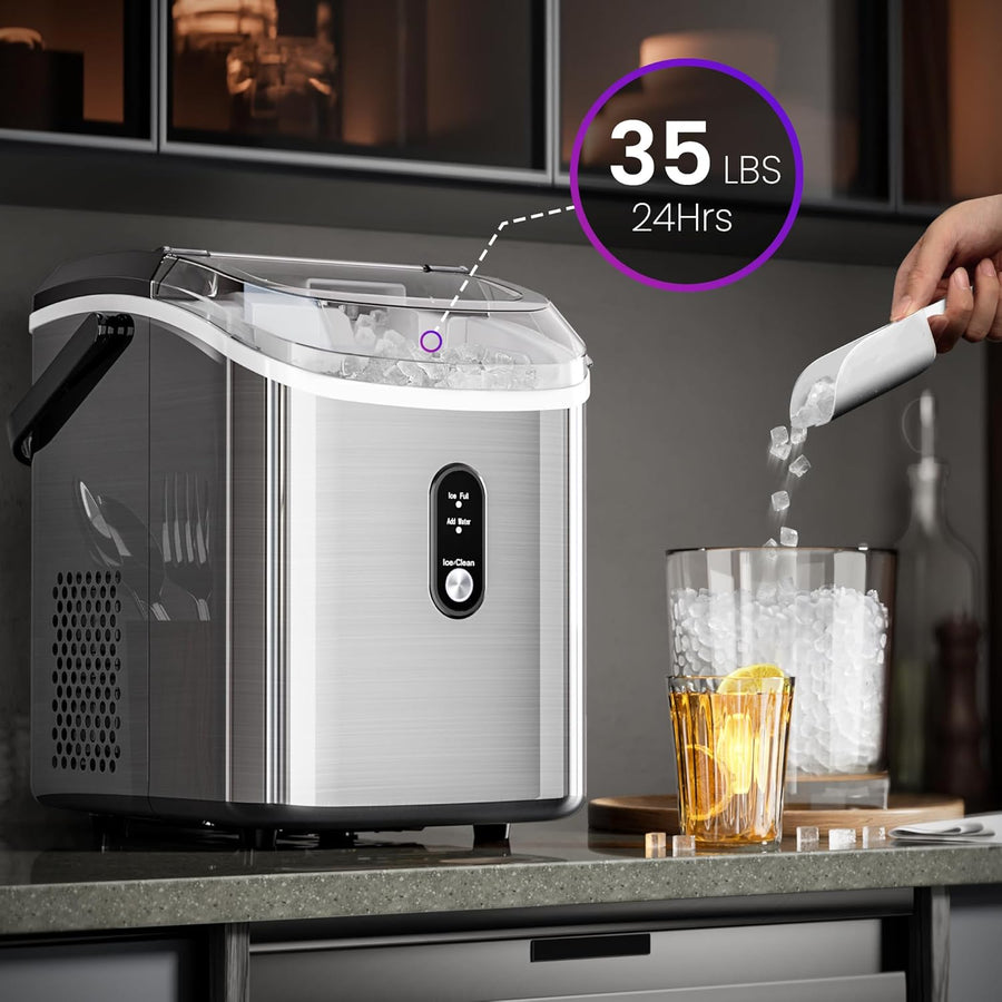 Nugget Pebble Ice Maker Stainless Steel - Kismile