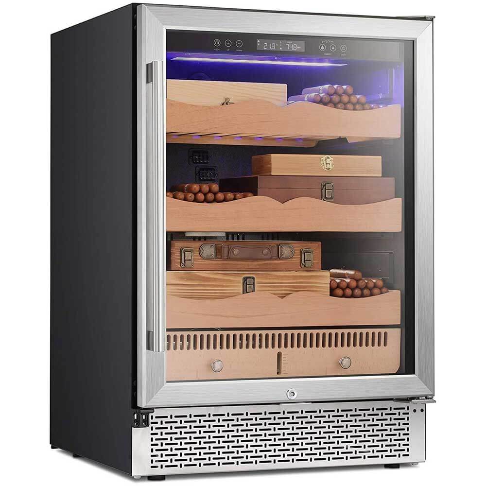 24 Inch Cigar Humidor Electric Humidor Silver Steel X51256 - Kismile