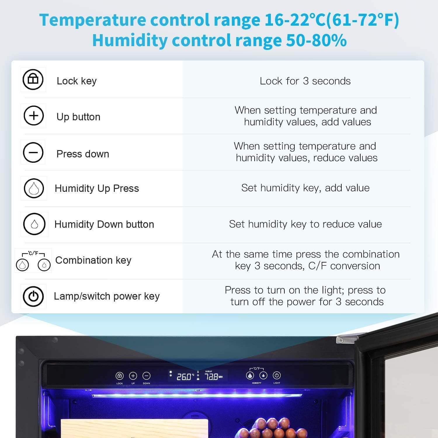 24 Inch Cigar Humidor Electric Humidor Silver Steel X51256 - Kismile
