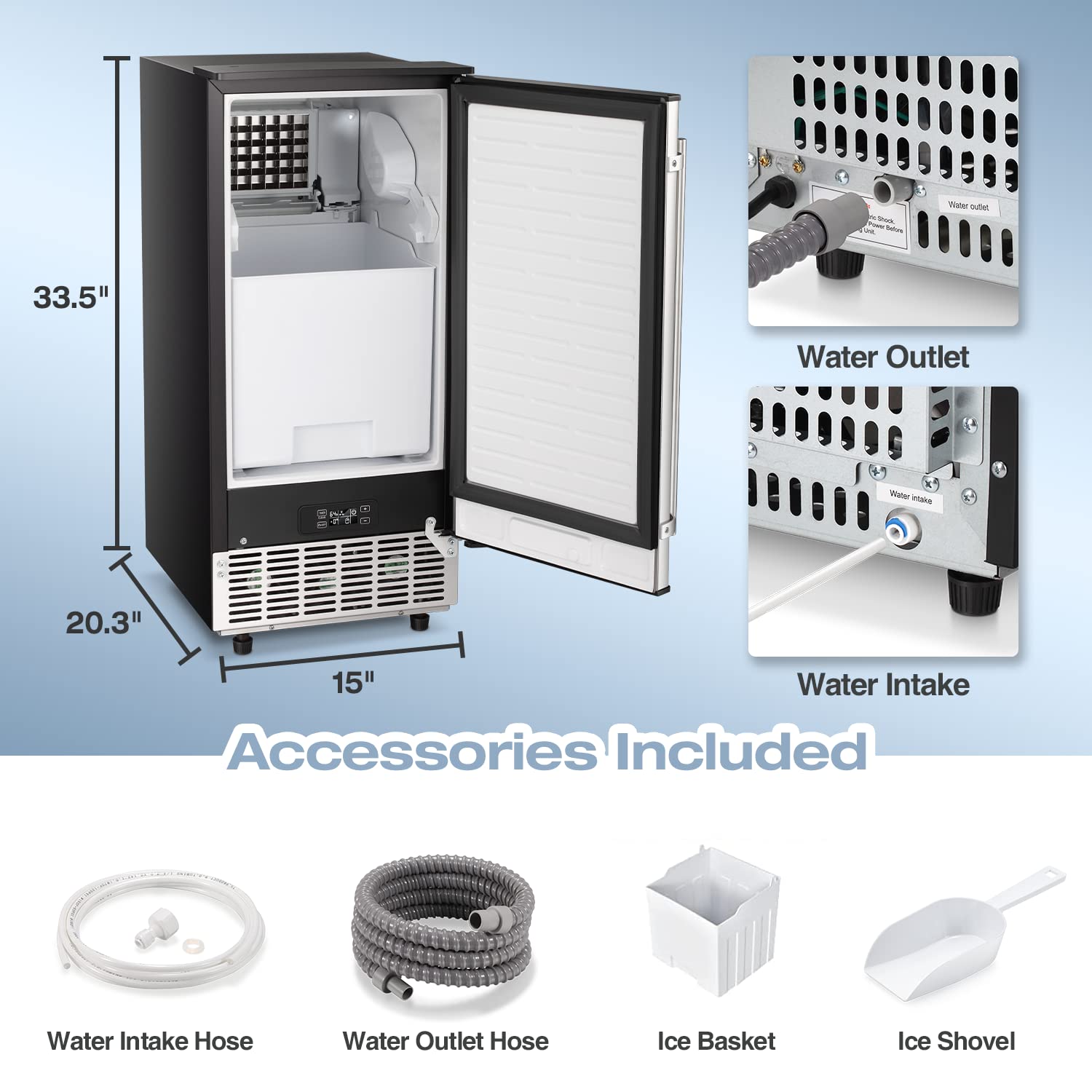 Built-in Undercounter Commercial Ice Maker - Kismile