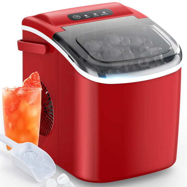Countertop Ice Maker Portable Ice Machine with Handle,Self-Cleaning Ice ...