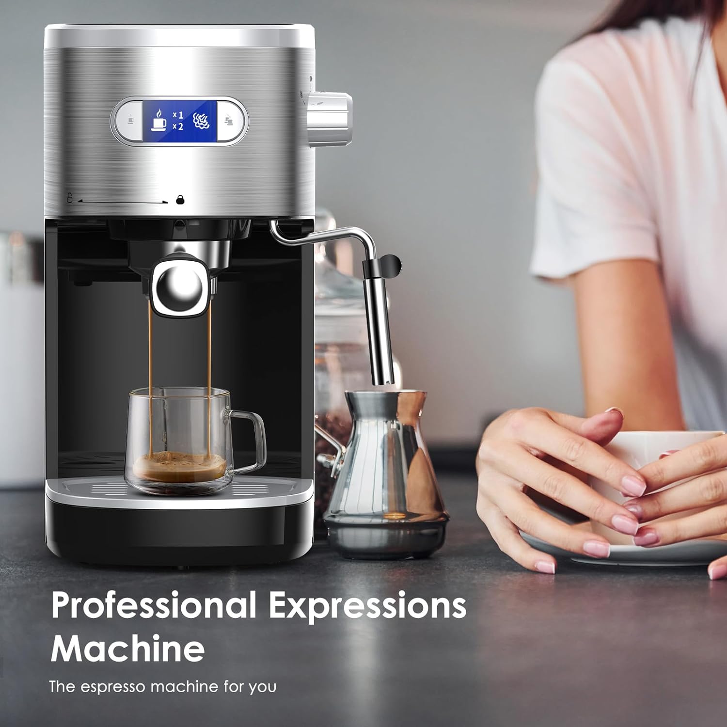 Espresso Machines 20 Bar Fast Heating Automatic Cappuccino Coffee Maker ...