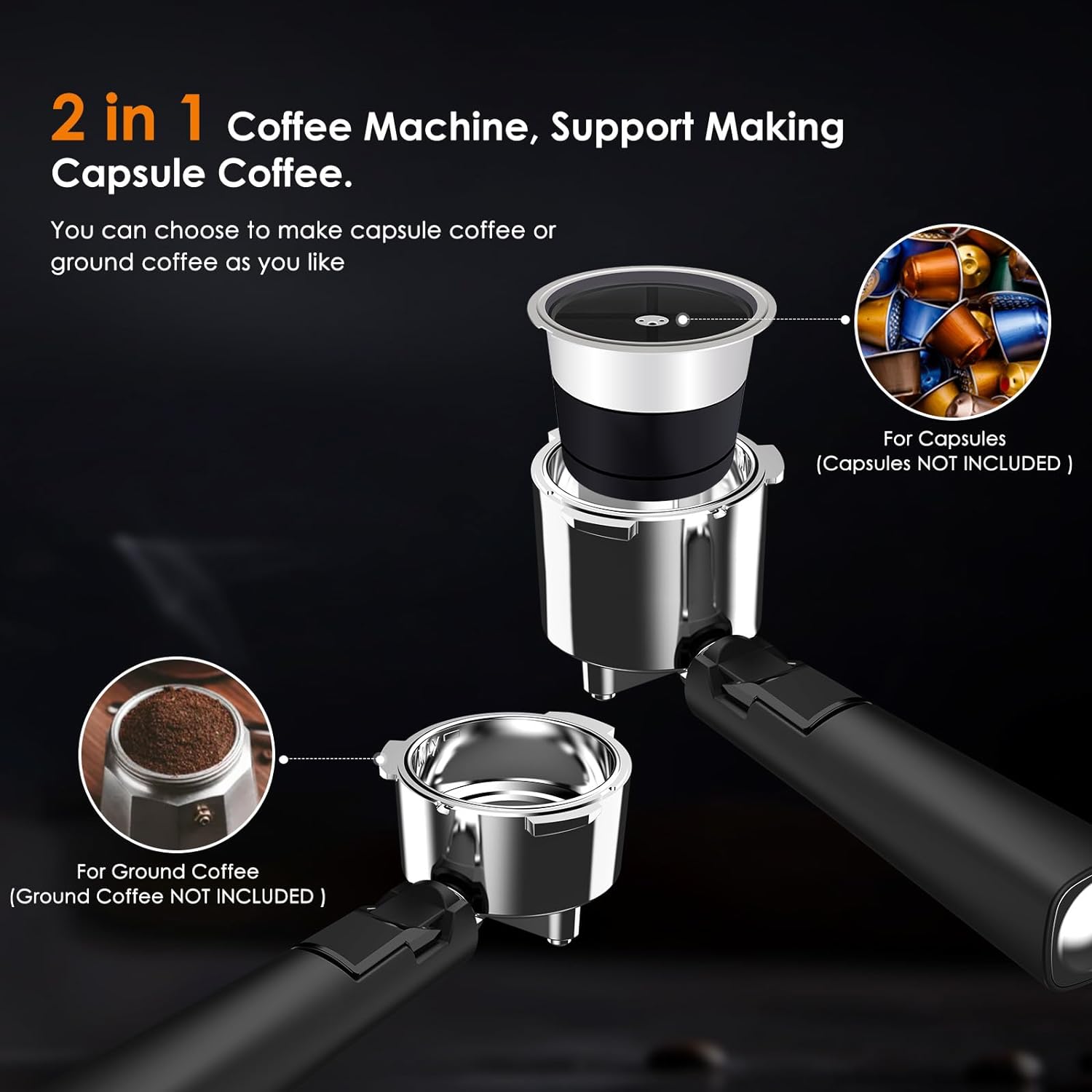 Espresso Machines 20 Bar Fast Heating Automatic Cappuccino Coffee Maker ...